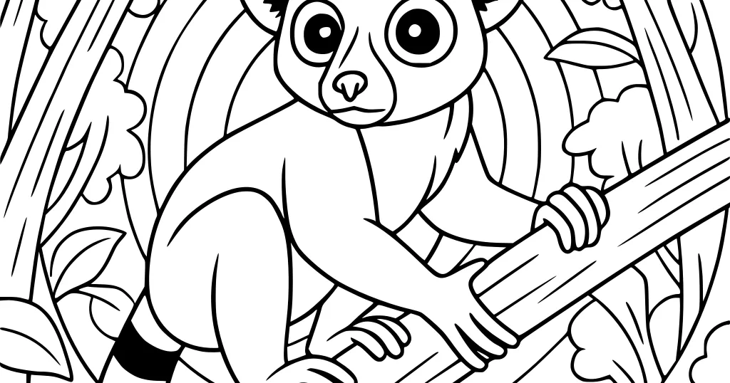 Ring-Tailed Lemur’s Jungle Lookout - Coloring Circus
