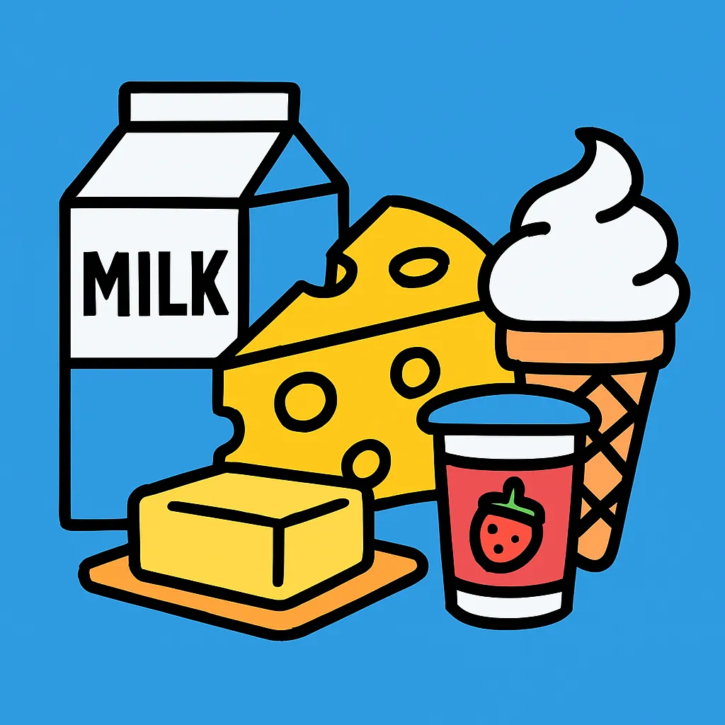 Free Printable Dairy & Cheese Coloring Pages