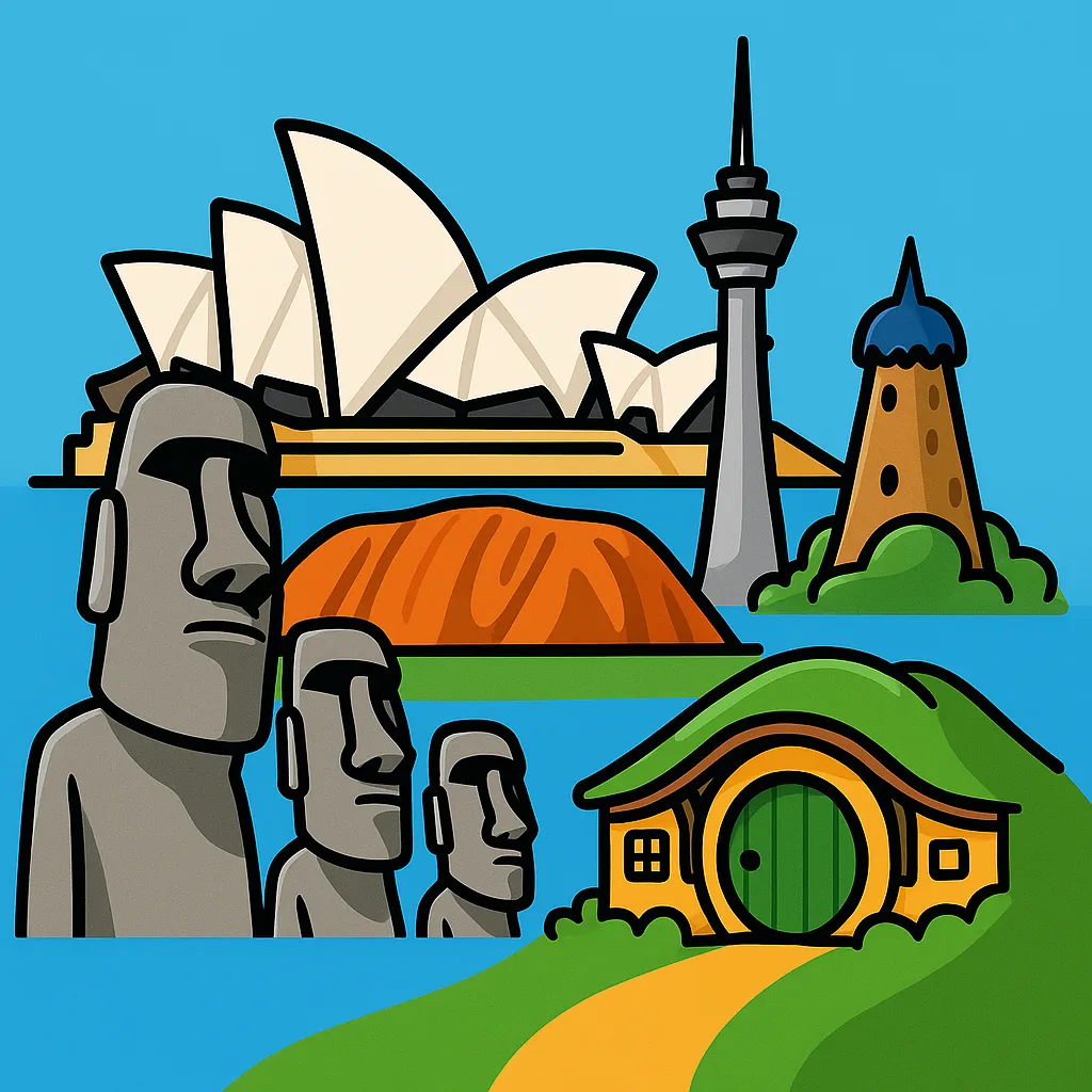 Free Printable Australian & Oceanian Landmarks Coloring Pages